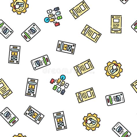 Ui Ux Design Agency User Develop Seamless Pattern Vector Stock Illustration Illustration Of