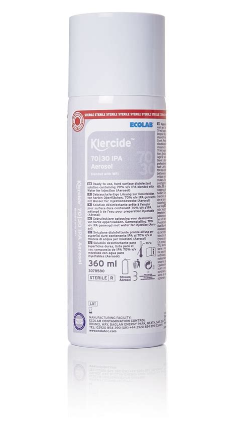 Ecolab Klercide 7030 Ipa Aerosol Blended With Water For Injection Form Fisher Scientific