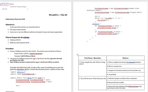 Solved Consider The Following Code Create A File Name It Chegg Com