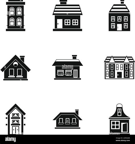 Building Icons Set Simple Style Stock Vector Image And Art Alamy