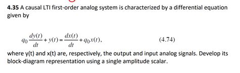 Solved A Causal LTI First Order Analog System Is Chegg Com