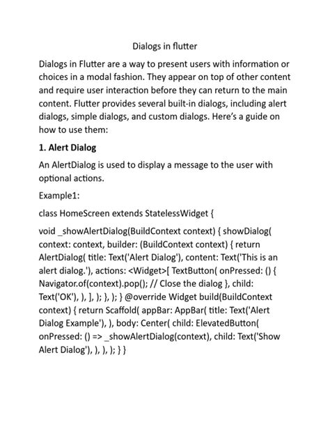 Dialogs In Flutter Pdf Application Software Free Software