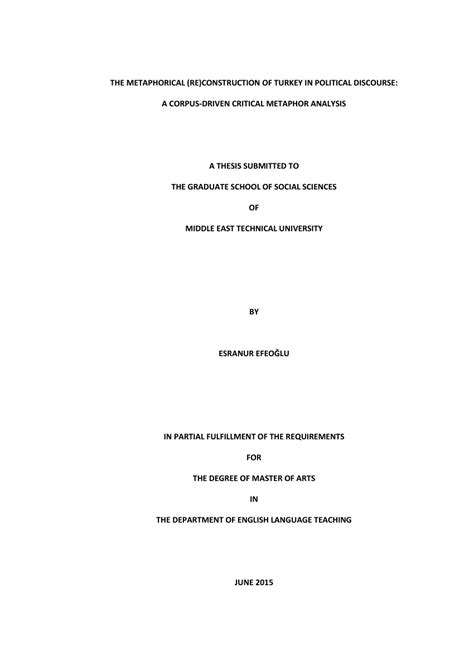 Pdf The Metaphorical Re Construction Of Turkey In Political Discourse A Corpus Driven