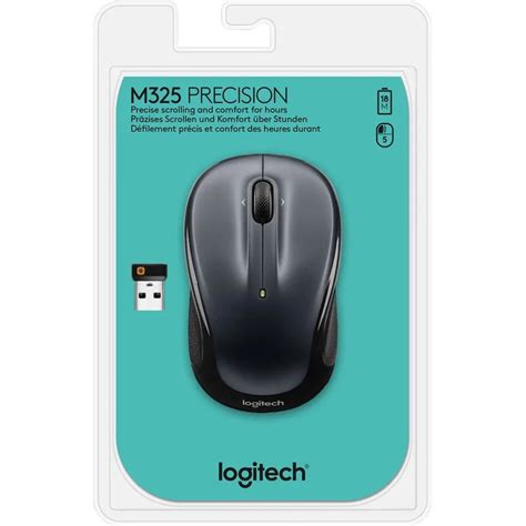 Logitech Wireless Mouse M325 Dark Silver Unifying Usb Receiver 5 But
