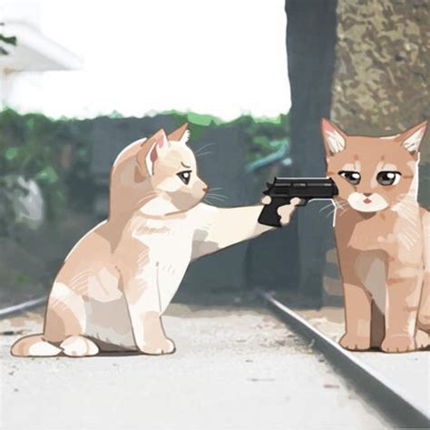 Cat At Gunpoint Character Design Anime Character Illustration