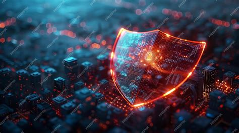 Premium Photo Cybersecurity Shield Enveloping A Digital World Holographic Interfaces
