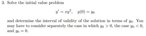 Solved 3 Solve The Initial Value Problem Y Ry Y0 Yo