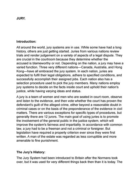 Lsm Jury General Essay Jury Introduction All Around The World