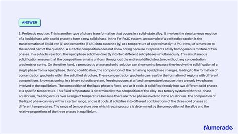 Solved Define The Following Invariant Reactions With One Example Of Each From The Fe Fe3c