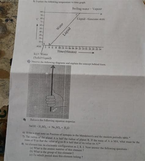 3 Explain The Following Temperature Vs Time Graph 4 Observe The Follo