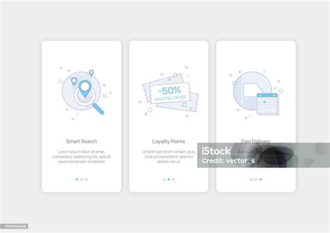 Mobile App Intro Screens Onboarding Illustration Flat Design Stock Illustration Download Image