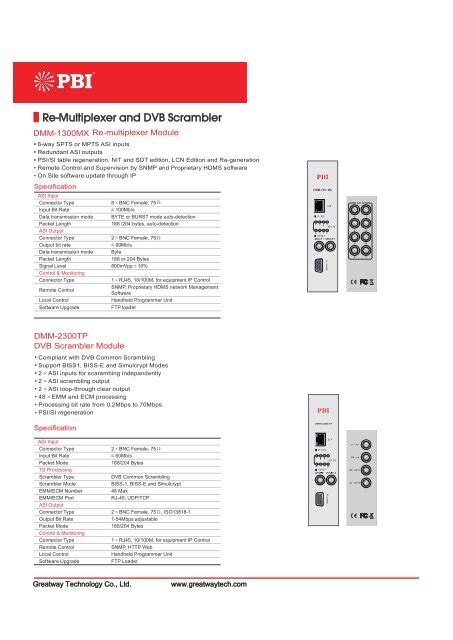 DMM MX Re Multiplexer And DVB Scrambler Module
