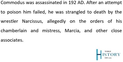 Roman Emperor Commodus Life Reign Atrocities Committed