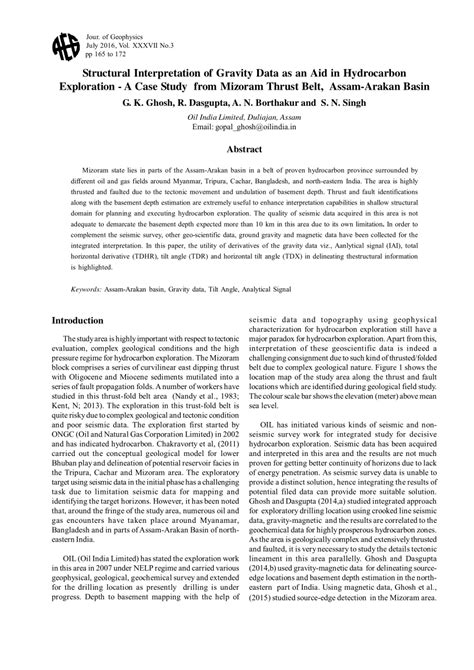 Pdf Structural Interpretation Of Gravity Data As An Aid In