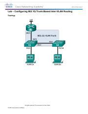 Lab On Configuring 802 1Q Trunk Based Inter VLAN Routing Course Hero