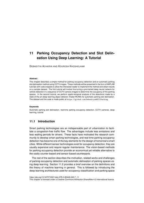 Pdf Parking Occupancy Detection And Slot Delineation Using Deep Learning A Tutorial