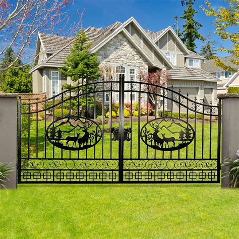 Rod Iron Driveway Gates Wrought Iron Double Gates Decorative Security