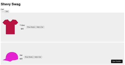 React Xstate Ecommerce Example Codesandbox