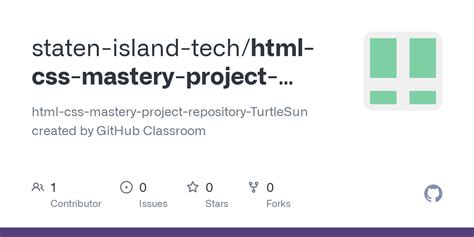 GitHub Staten Island Tech Html Css Mastery Project Repository