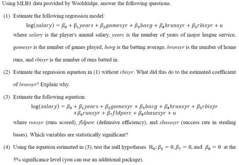 Solved Please Help Me With My Econometrics