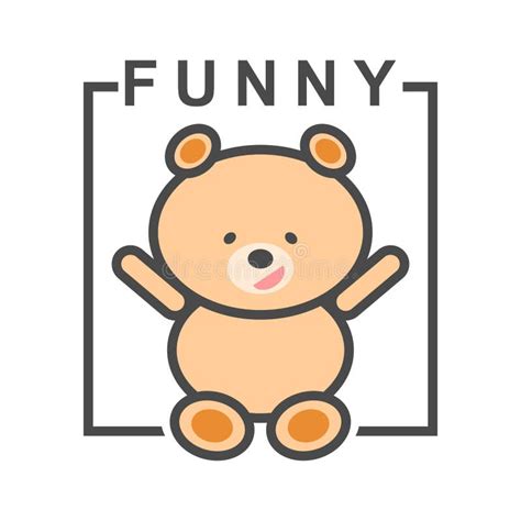Funny Teddy Bear Isolated On White Background Stock Vector
