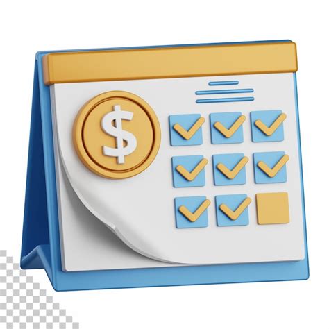 Premium Psd 3d Rendering Payment Schedule Isolated Useful For Payment