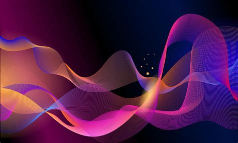 Abstract Colorful Wave Lines On Black Background Concept Of Movement