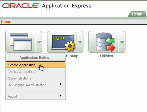 Creating And Running An Application Using Oracle Application Express