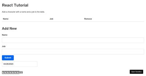 React Tutorial Codesandbox