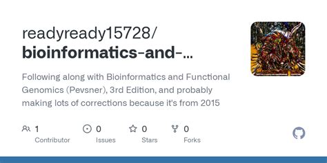 GitHub Readyready Bioinformatics And Functional Genomics Following Along With