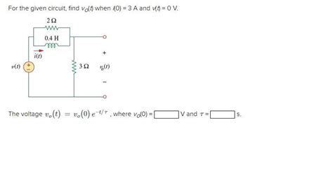 solved for the given circuit find vd t when 0 3 a and