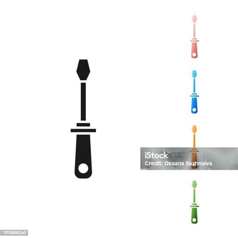 흰색 배경에 격리 된 검은 색 드라이버 아이콘입니다 서비스 도구 기호입니다 다채로운 아이콘을 설정합니다 벡터 일러스트레이션