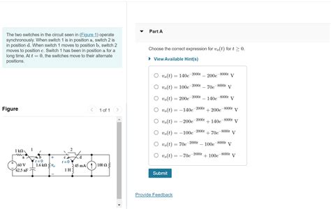 Solved The Two Switches In The Circuit Seen In Figure Chegg