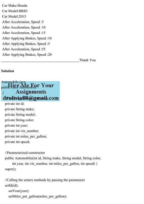 Automobile Javapublic Class Automobile { Declaring Instan Pdf