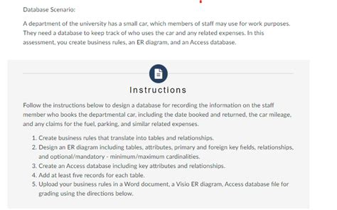 Solved Database Scenario A Department Of The University Has