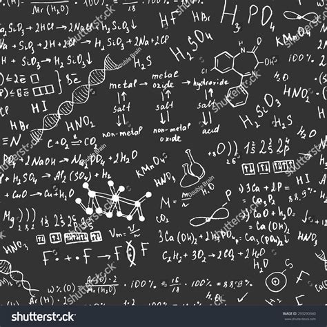 Vector Seamless Formula Blackboard Pattern Made Stock Vector 293290340 Shutterstock