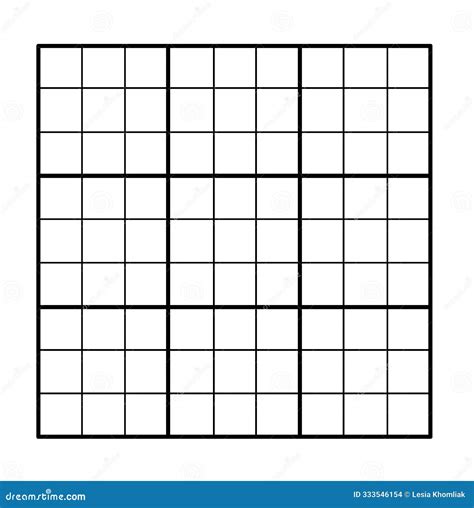 Blank Sudoku Grid For Custom Puzzle Creation Stock Illustration