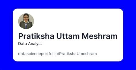 Ms Pratiksha Meshram On Linkedin Pratiksha Uttam Meshram Data Analyst Data Portfolio