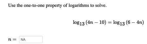 [solved] use the one to one property of logarithms to sol