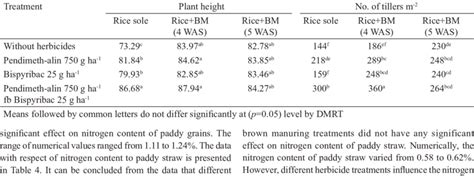 Interaction Effect Of Brown Manuring Bm And Herbicide Treatments On