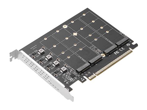 PCIe 4.0 x16 to 4x M.2 NVMe Adapter Card，IO-PCE44M2-02 - PCIe - Storage ...