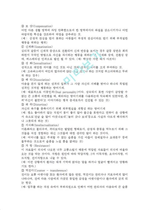 A자료 방어기제 프로이드 방어기제에 대한 실제 사례를 기술하시오 관련 레포트자료