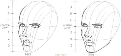 How To Draw Face Three Quarter View