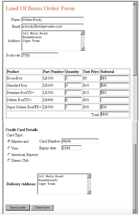 Solved How Would You Code The Following Form In HTML Chegg Com