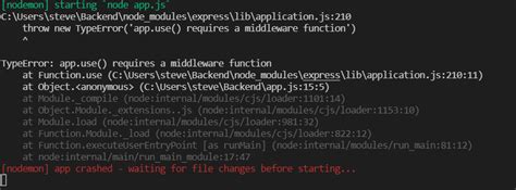 Javascript Typeerrore Requires A Middleware Function Stack Overflow