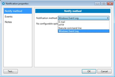 notification properties dialog notify method simple failover help file