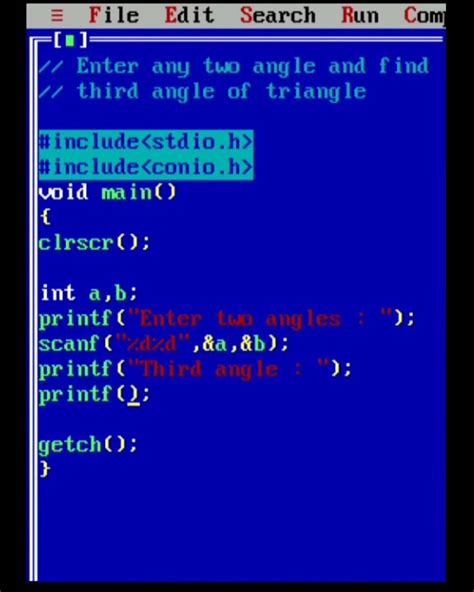 C Program To Enter Any Two Angle And Find Third Angle Of Triangle Shortsreelscodecoder
