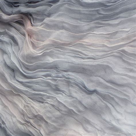 Шарф женский палантин Пудровый серый Шёлк шифон 100 батик купить в интернет магазине на