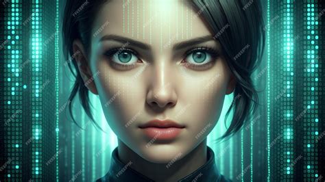 Premium Photo Binary Code Cyber Business Woman Images With Ai Generated