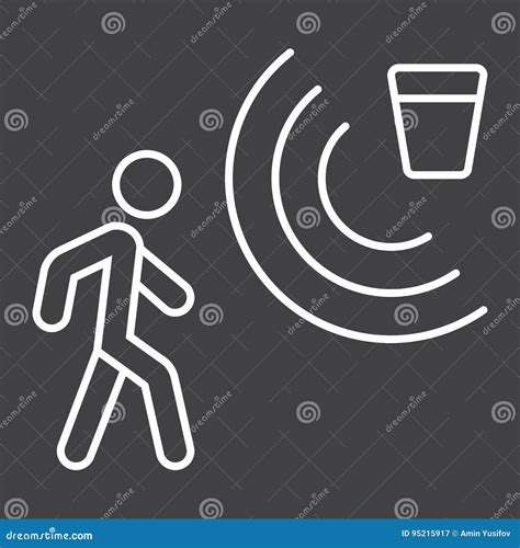Motion Detector Line Icon Security And Guard Stock Vector